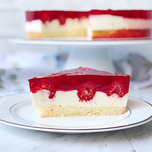 Polish Cake with Custard Filling and Berry Sauce | Pastry Madness